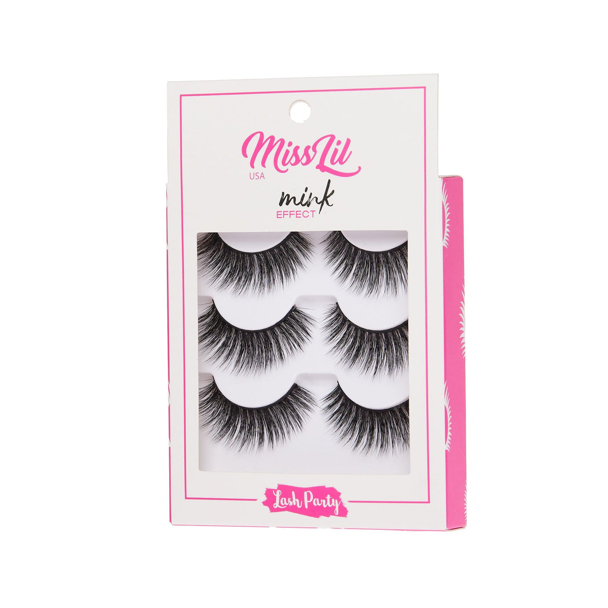 3-Pair Faux Mink Effect Eyelashes - Lash Party Collection #10 - Pack of ...