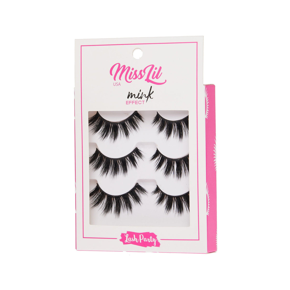 3-Pair Faux Mink Effect Eyelashes - Lash Party Collection #19 - Pack o ...