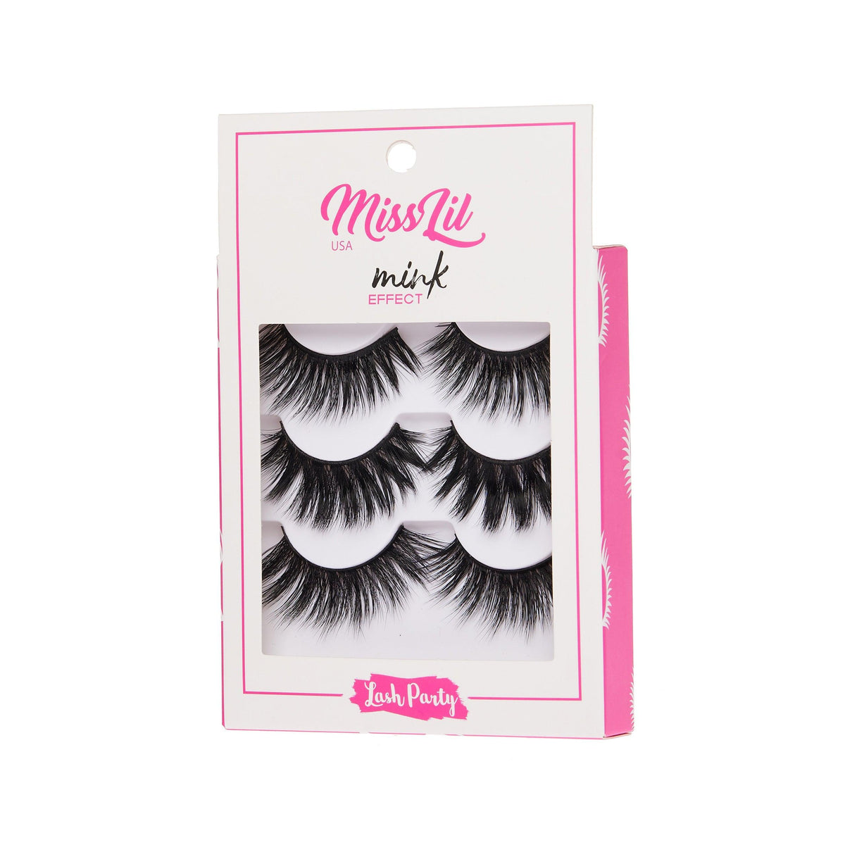 3-Pair Faux Mink Effect Eyelashes - Lash Party Collection #26 - Pack o ...